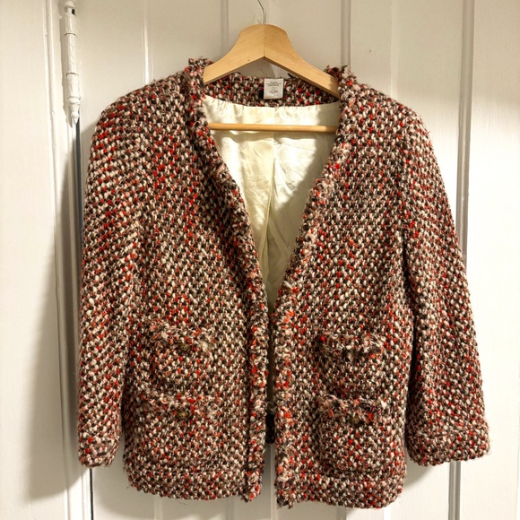J. Crew Factory | Jackets & Coats | J Crew Factory Cropped Tweed Jacket ...